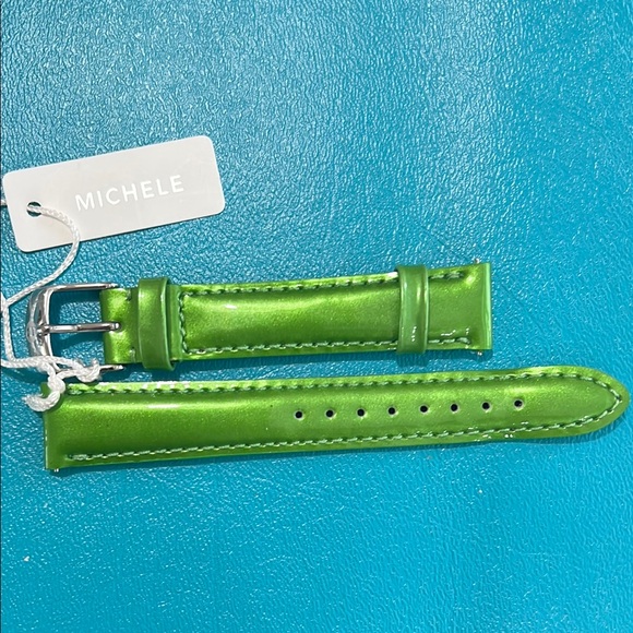 Michele | Accessories | Nwt 6mm Michele Green Leather Watch Strap ...